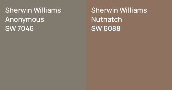 Sherwin Williams Anonymous vs. Sherwin Williams Nuthatch comparison