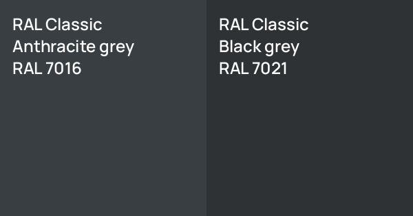 RAL Classic Anthracite grey vs. RAL Classic Black grey comparison