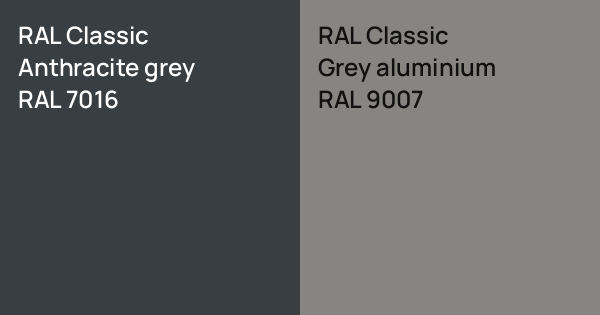 RAL Classic Anthracite grey vs. RAL Classic Grey aluminium comparison
