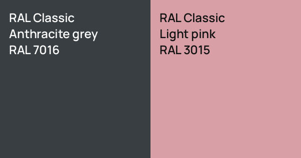 RAL Classic Anthracite grey vs. RAL Classic Light pink comparison