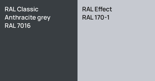 RAL Classic Anthracite grey vs. RAL Effect RAL 170-1 comparison