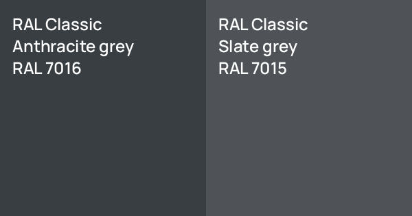 RAL Classic Anthracite grey vs. RAL Classic Slate grey comparison