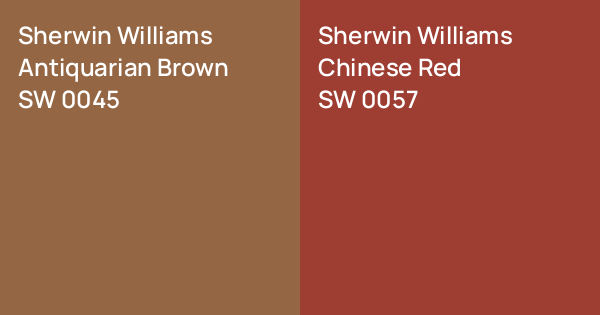 Sherwin Williams Antiquarian Brown vs. Sherwin Williams Chinese Red ...