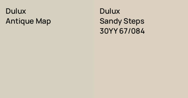 Dulux Antique Map vs. Dulux Sandy Steps comparison