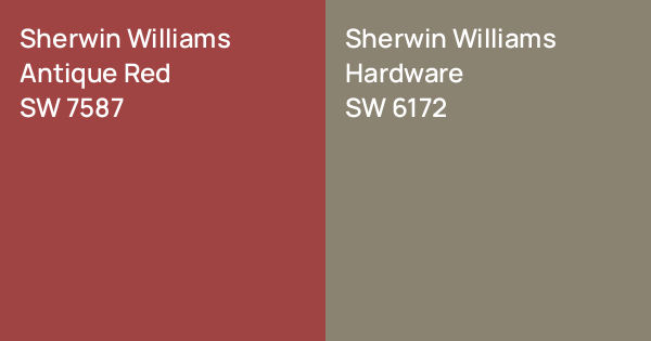 Sherwin Williams Antique Red vs. Sherwin Williams Hardware comparison