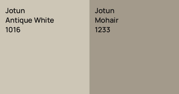 Jotun Antique White vs. Jotun Mohair comparison