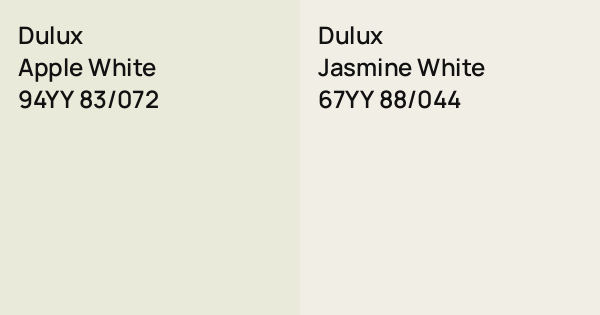 Dulux Apple White vs. Dulux Jasmine White comparison