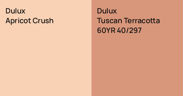 Dulux Apricot Crush vs. Dulux Tuscan Terracotta comparison