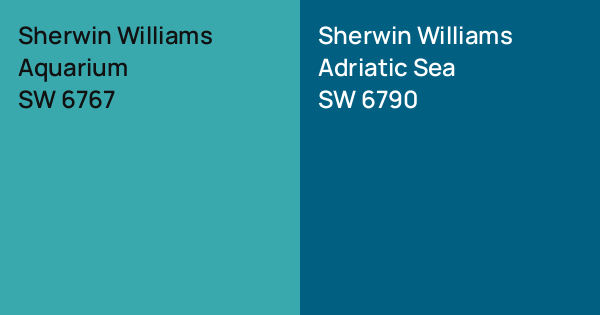 Sherwin Williams Aquarium vs. Sherwin Williams Adriatic Sea comparison