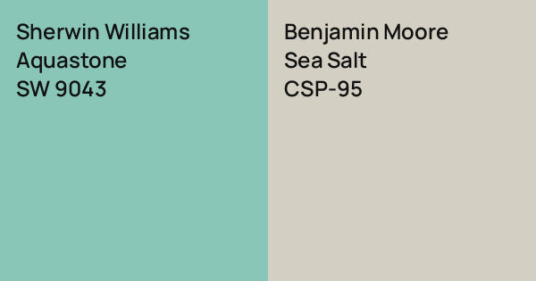 Sherwin Williams Aquastone vs. Benjamin Moore Sea Salt comparison