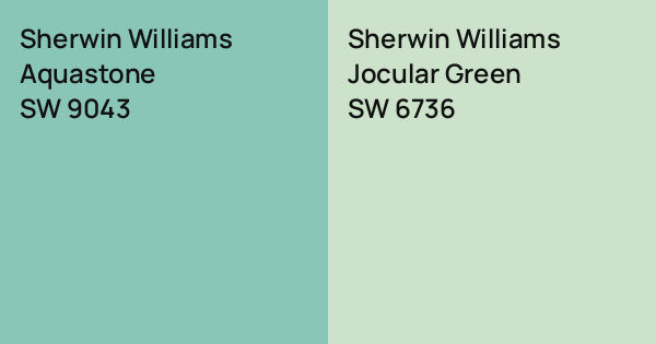 Sherwin Williams Aquastone vs. Sherwin Williams Jocular Green comparison