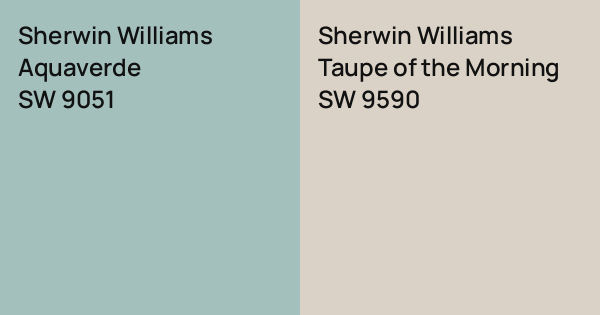 Sherwin Williams Aquaverde vs. Sherwin Williams Taupe of the Morning ...