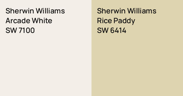 Sherwin Williams Arcade White vs. Sherwin Williams Rice Paddy comparison
