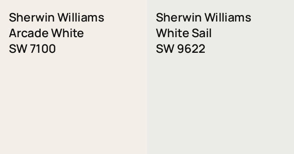 Sherwin Williams Arcade White vs. Sherwin Williams White Sail comparison