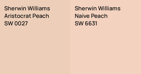 Sherwin Williams Aristocrat Peach vs. Sherwin Williams Naive Peach ...