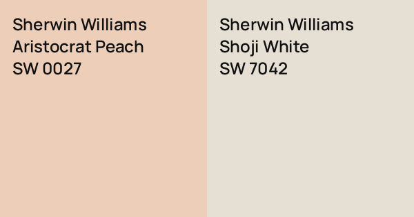 Sherwin Williams Aristocrat Peach vs. Sherwin Williams Shoji White ...