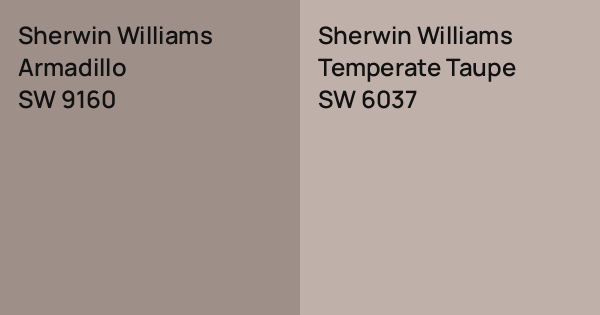 Sherwin Williams Armadillo vs. Sherwin Williams Temperate Taupe comparison