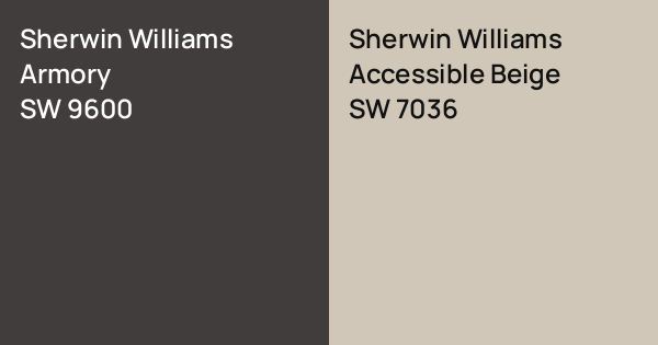 Sherwin Williams Armory vs. Sherwin Williams Accessible Beige comparison