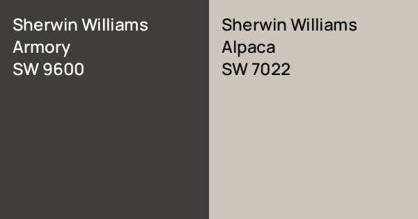 Sherwin Williams Armory vs. Sherwin Williams Alpaca comparison