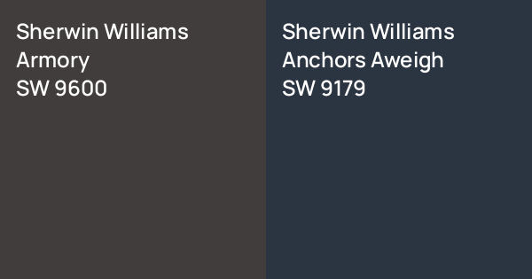 Sherwin Williams Armory vs. Sherwin Williams Anchors Aweigh comparison