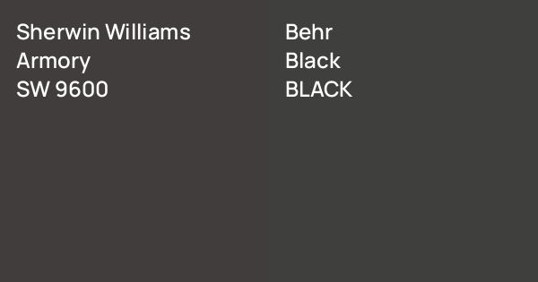Sherwin Williams Armory vs. Behr Black comparison