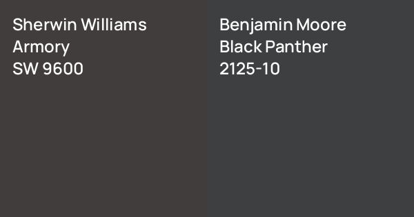 Sherwin Williams Armory vs. Benjamin Moore Black Panther comparison