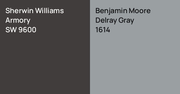 Sherwin Williams Armory vs. Benjamin Moore Delray Gray comparison