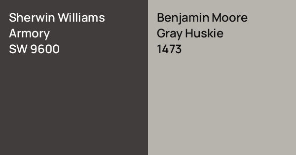 Sherwin Williams Armory vs. Benjamin Moore Gray Huskie comparison