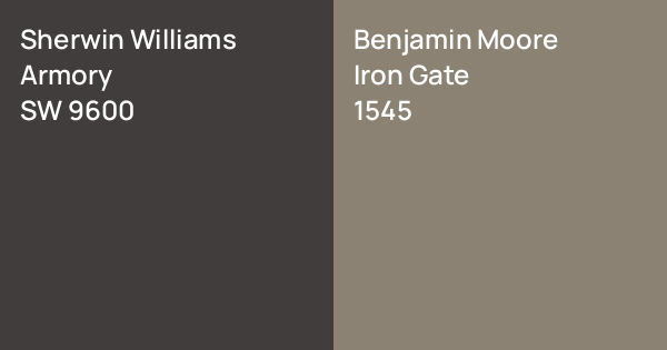 Sherwin Williams Armory vs. Benjamin Moore Iron Gate comparison