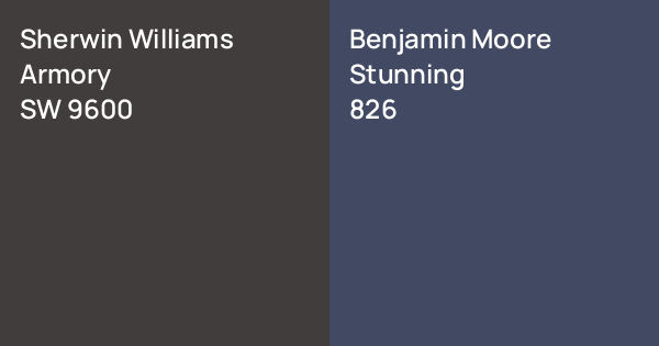 Sherwin Williams Armory vs. Benjamin Moore Stunning comparison