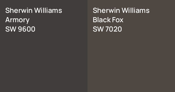 Sherwin Williams Armory vs. Sherwin Williams Black Fox comparison