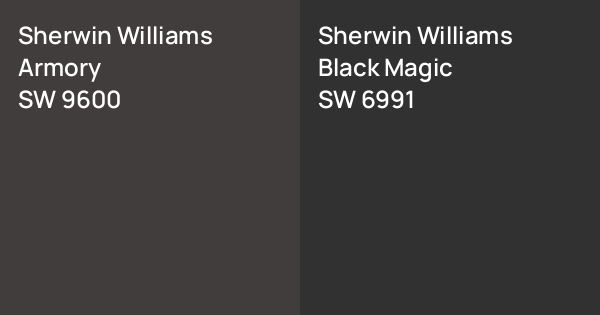 Sherwin Williams Armory vs. Sherwin Williams Black Magic comparison