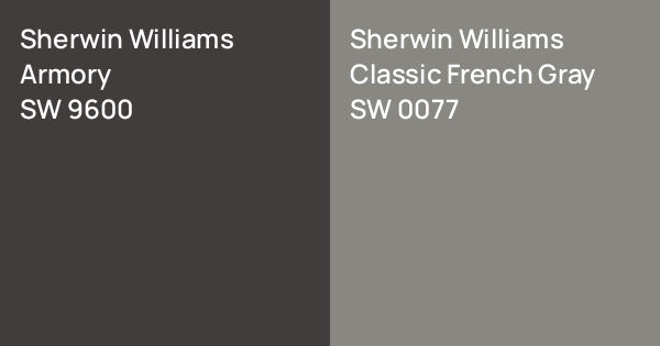 Sherwin Williams Armory vs. Sherwin Williams Classic French Gray comparison