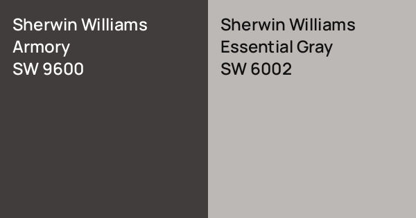 Sherwin Williams Armory vs. Sherwin Williams Essential Gray comparison