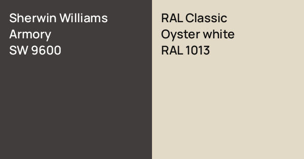 Sherwin Williams Armory vs. RAL Classic Oyster white comparison