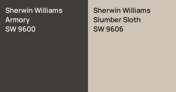 Sherwin Williams Armory vs. Sherwin Williams Slumber Sloth comparison