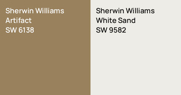 Sherwin Williams Artifact vs. Sherwin Williams White Sand comparison