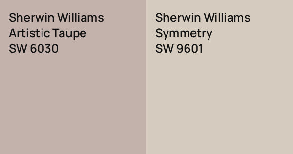 Sherwin Williams Artistic Taupe vs. Sherwin Williams Symmetry comparison