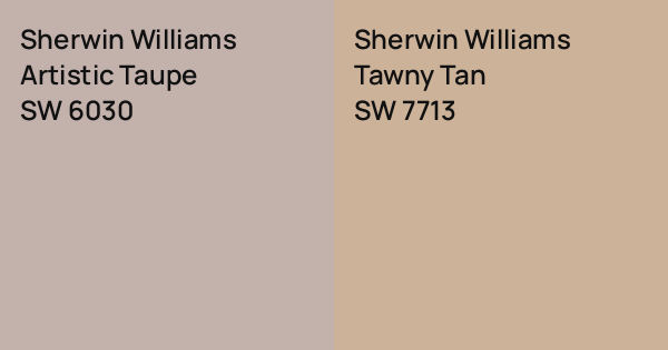 Sherwin Williams Artistic Taupe vs. Sherwin Williams Tawny Tan comparison