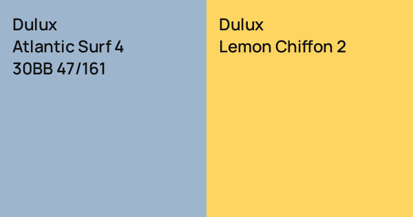 Dulux Atlantic Surf 4 vs. Dulux Lemon Chiffon 2 comparison