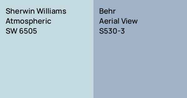 Sherwin Williams Atmospheric vs. Behr Aerial View comparison
