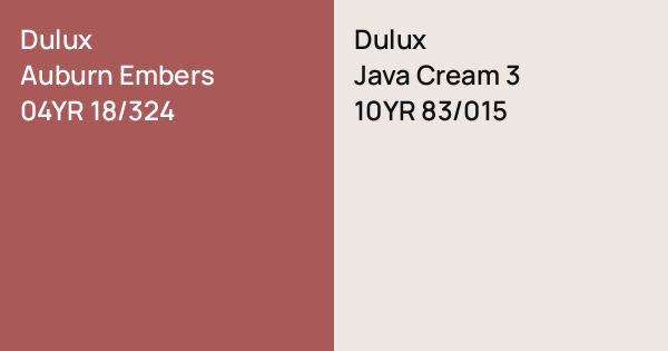 Dulux Auburn Embers vs. Dulux Java Cream 3 comparison
