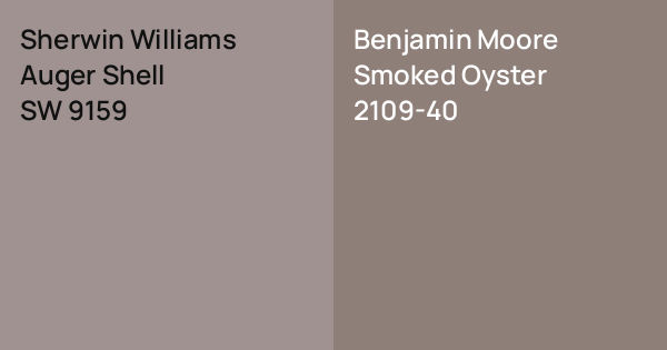 Sherwin Williams Auger Shell vs. Benjamin Moore Smoked Oyster comparison