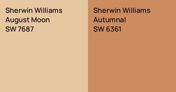 Sherwin Williams August Moon vs. Sherwin Williams Autumnal comparison