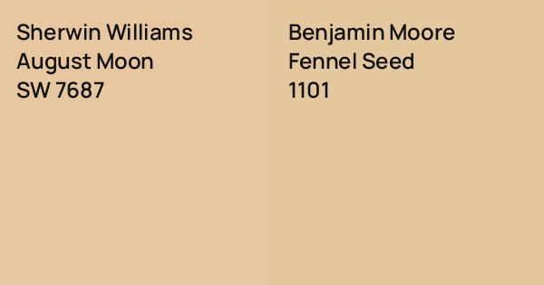 Sherwin Williams August Moon vs. Benjamin Moore Fennel Seed comparison