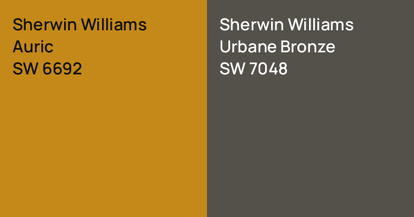 Sherwin Williams Auric vs. Sherwin Williams Urbane Bronze comparison