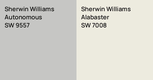 Sherwin Williams Autonomous vs. Sherwin Williams Alabaster comparison