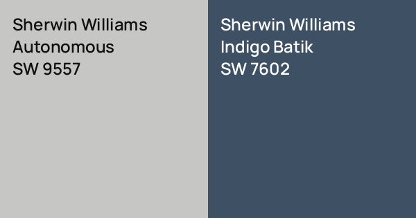 Sherwin Williams Autonomous vs. Sherwin Williams Indigo Batik comparison