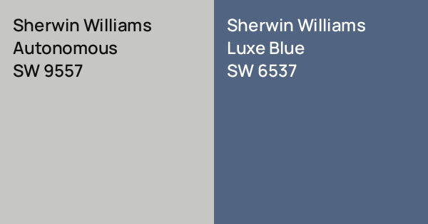 Sherwin Williams Autonomous vs. Sherwin Williams Luxe Blue comparison