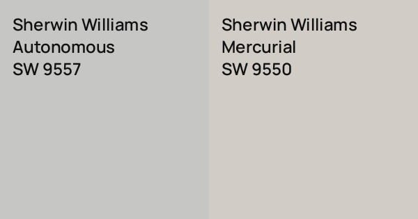 Sherwin Williams Autonomous vs. Sherwin Williams Mercurial comparison